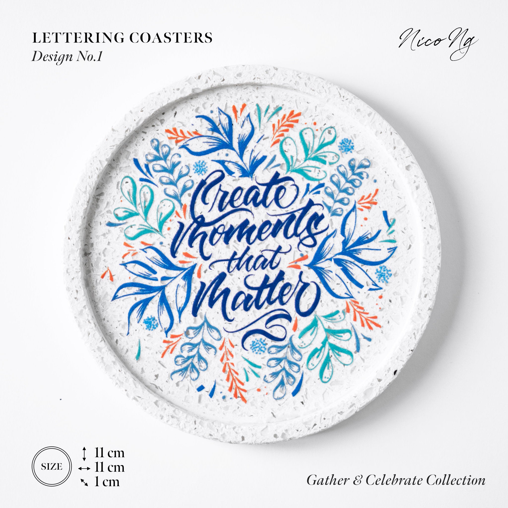 Gather and Celebrate: Individual Coaster (Design 1) – Nico Ng