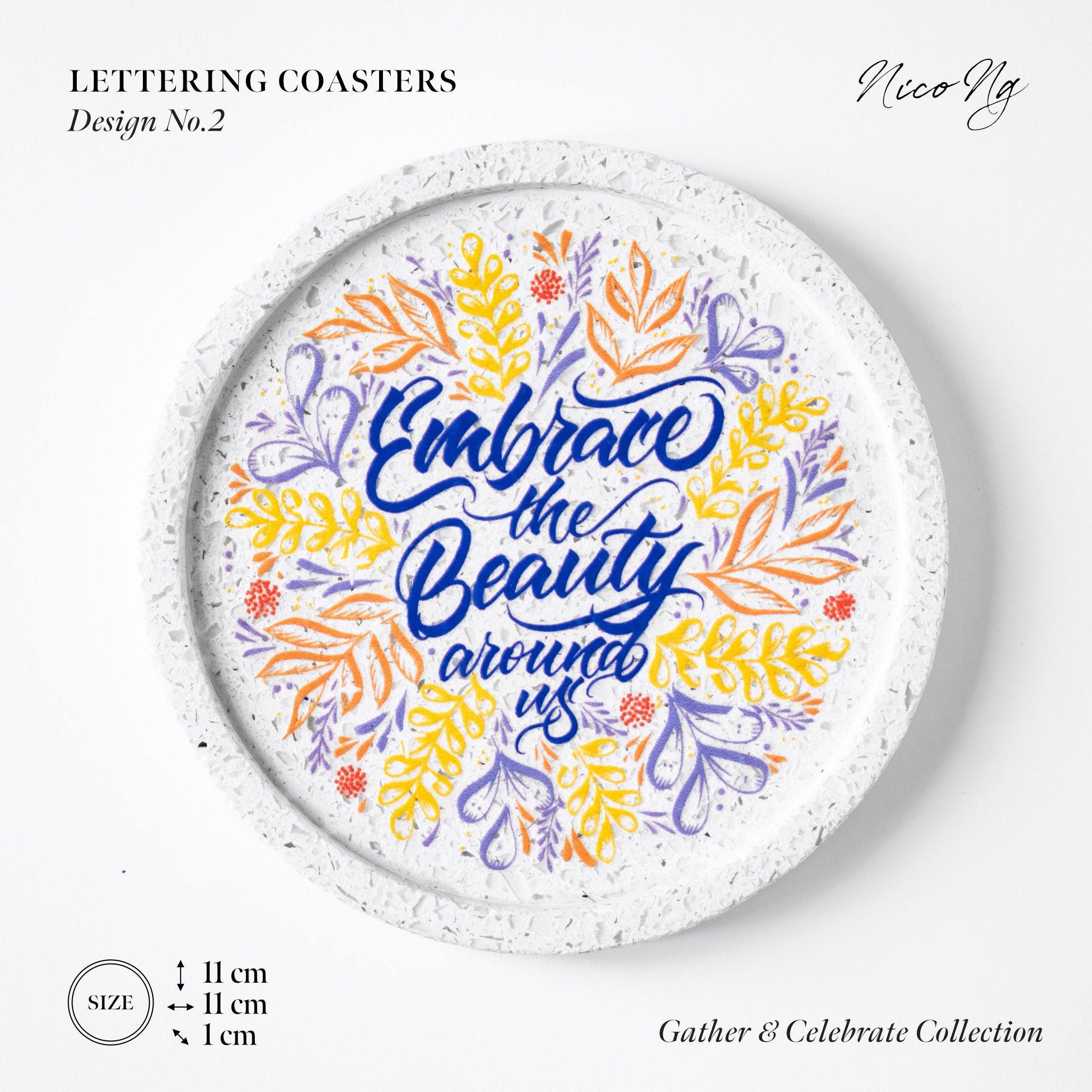 Gather and Celebrate: Individual Coaster (Design 2) – Nico Ng