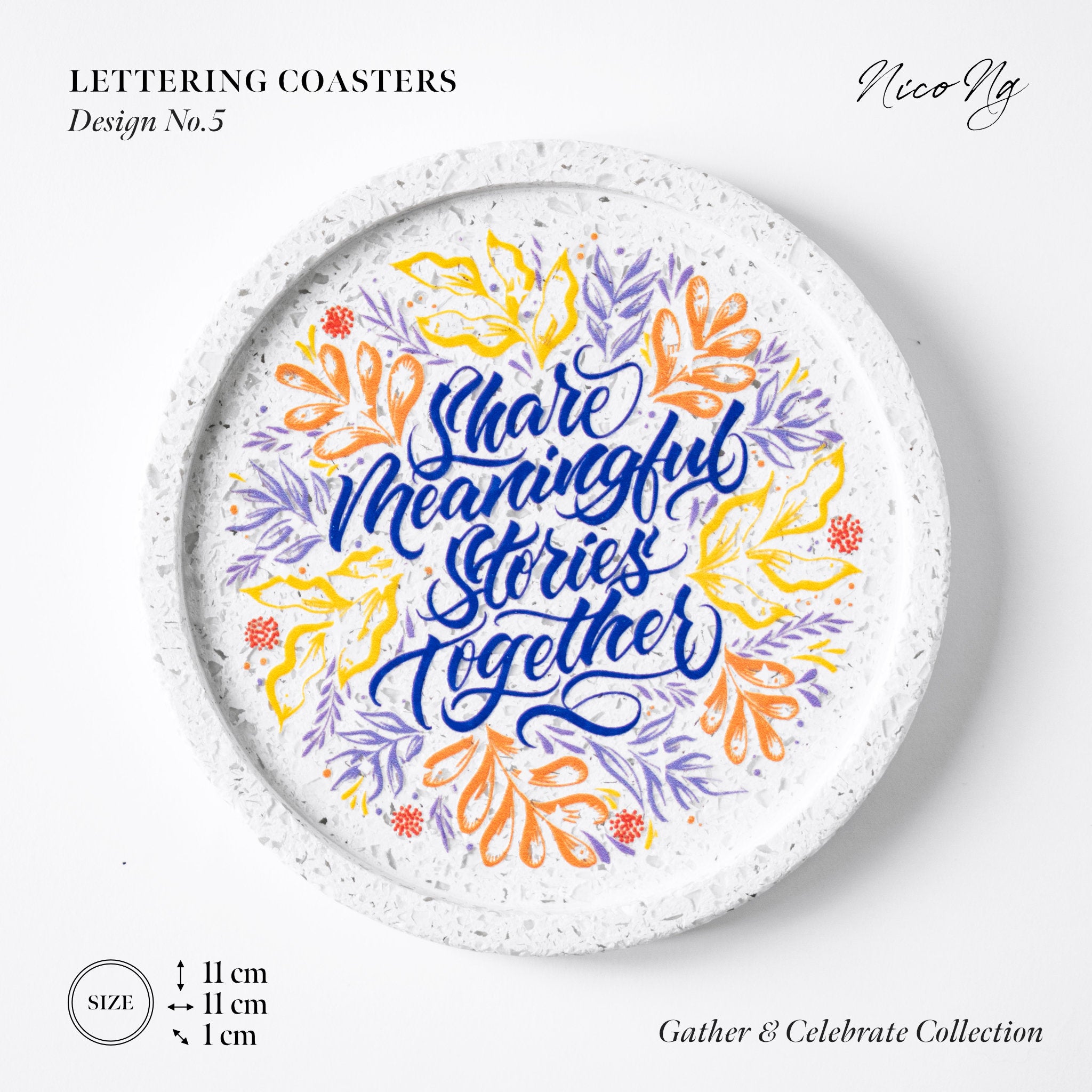 Gather and Celebrate: Individual Coaster (Design 5) – Nico Ng